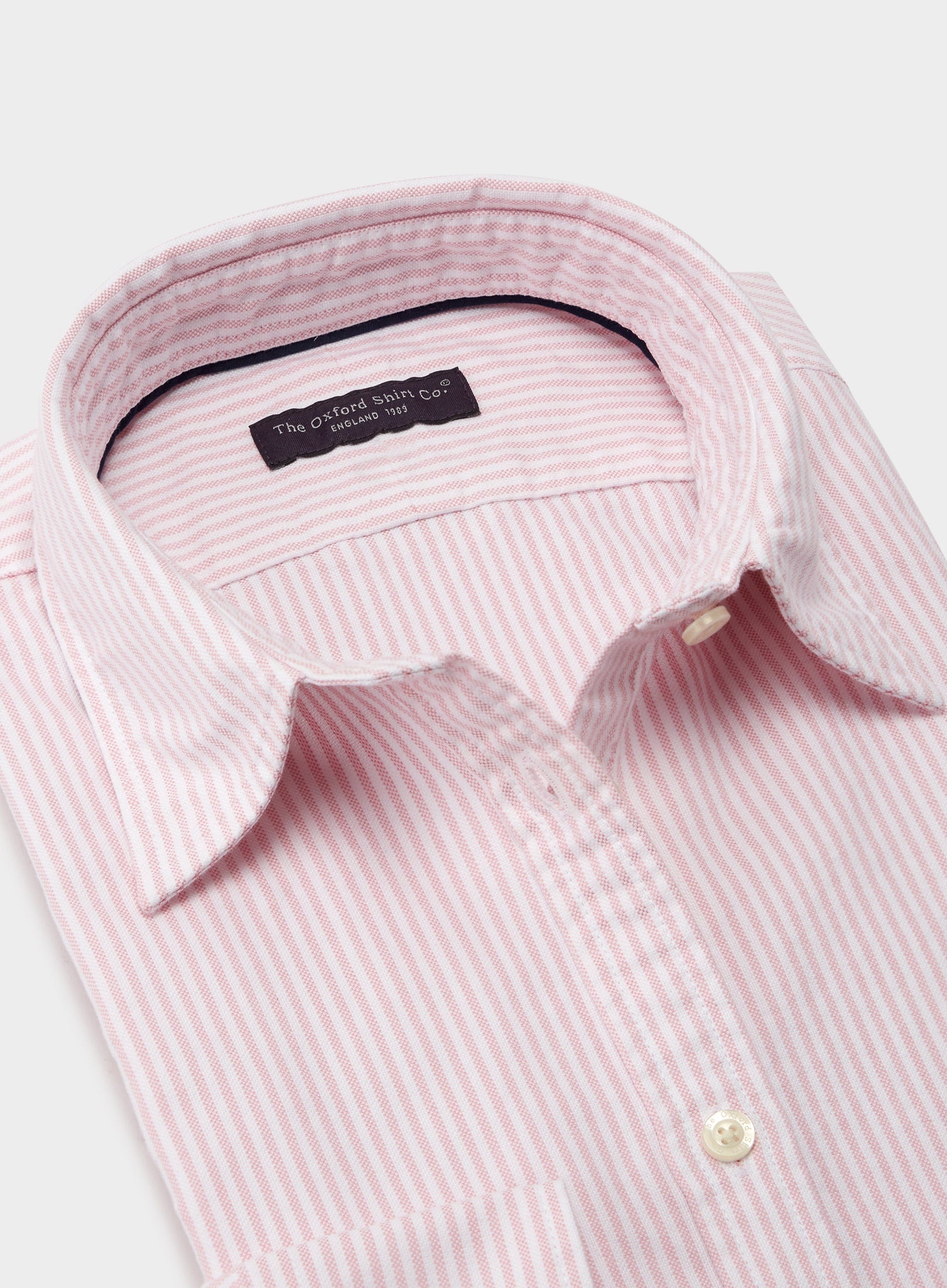 Womens Classic Oxford Shirt in Pink Stripe - Oxford Shirt Co.
